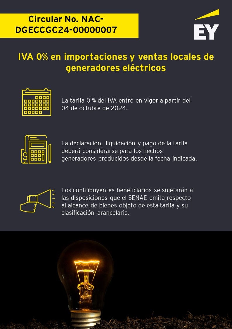 IVA 0% en importaciones y ventas locales de generadores eléctricos | EY ...